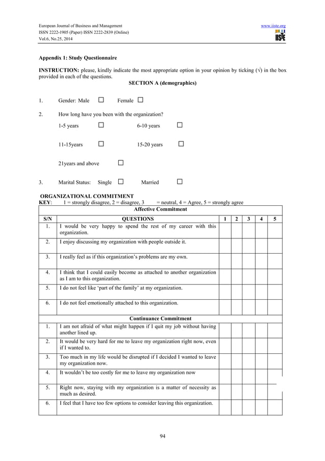 Employee job satisfaction and organizational commitment in nigeria ...
