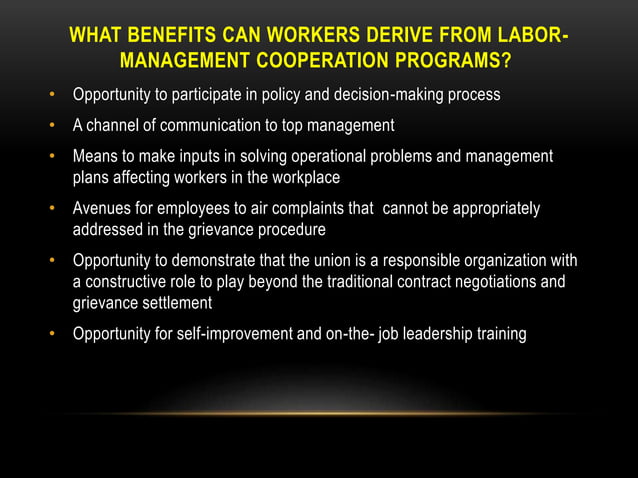 Employee labor management relations pp | PPTX | Business and Finance
