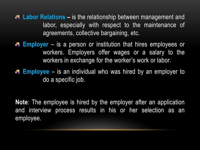 Employee labor management relations pp | PPTX | Business and Finance