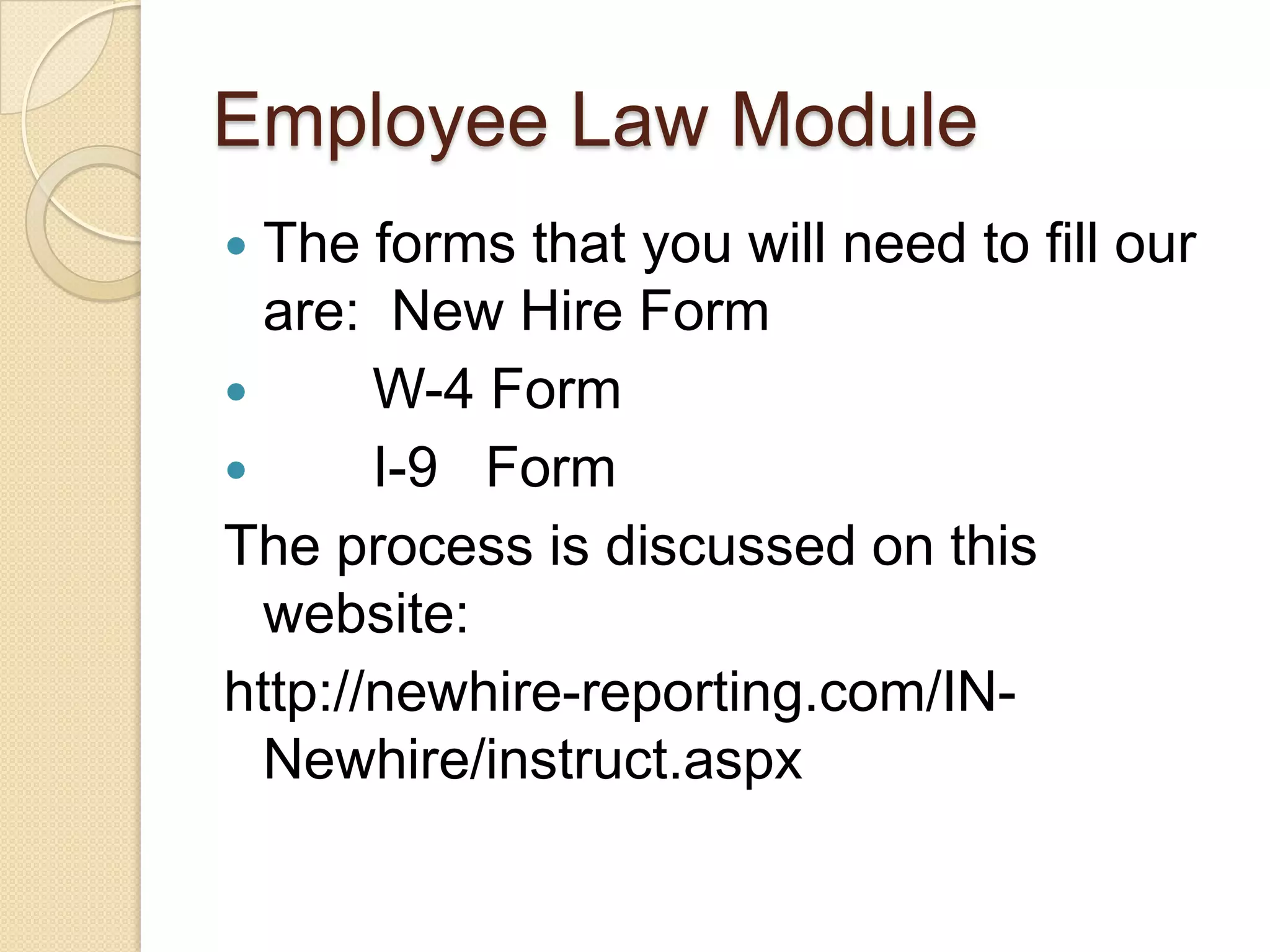 Employee law module | PPT