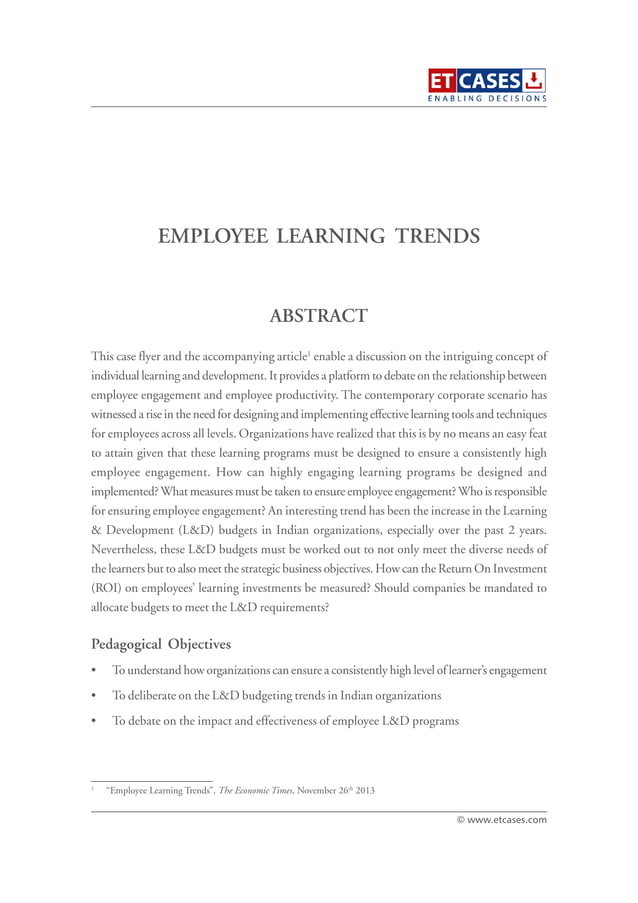 Employee learning trends abstract | PDF