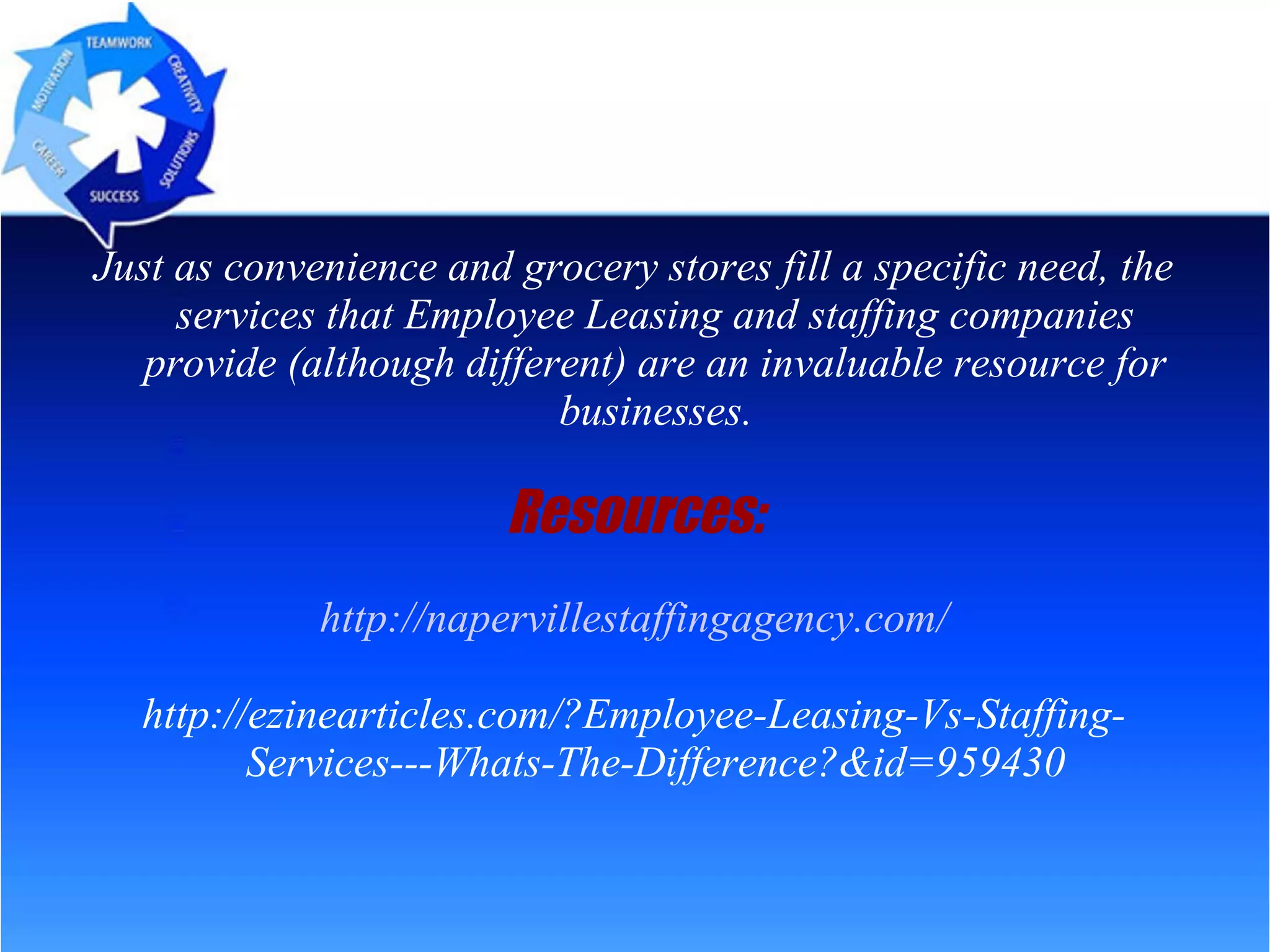 Employee leasing vs staffing services- what's the difference? | PPT