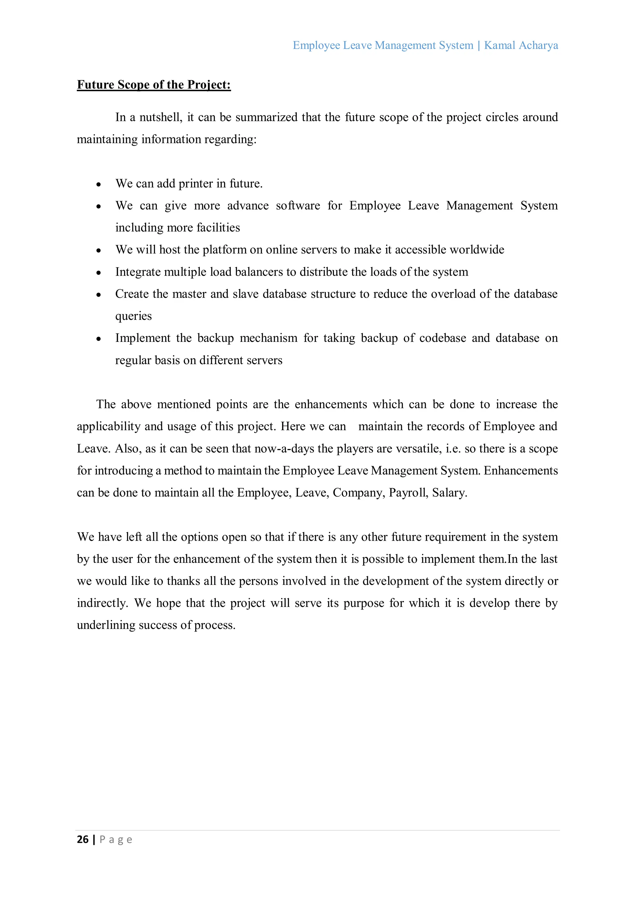 Employee leave management system project. | PDF