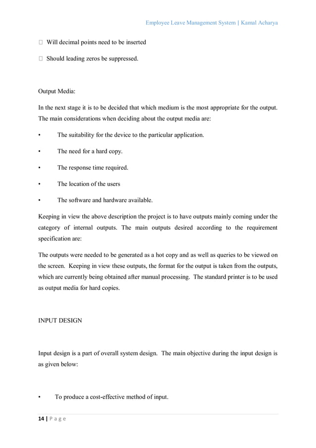 Employee leave management system project. | PDF | Human Resources | Business