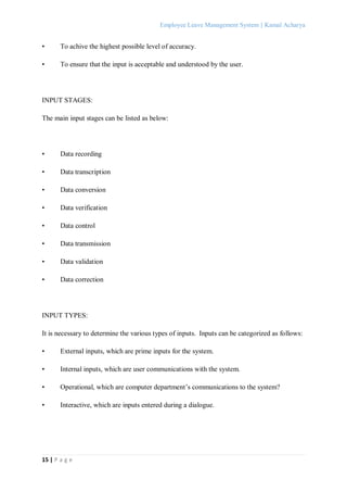 Employee leave management system project. | PDF