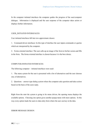 Employee leave management system project. | PDF