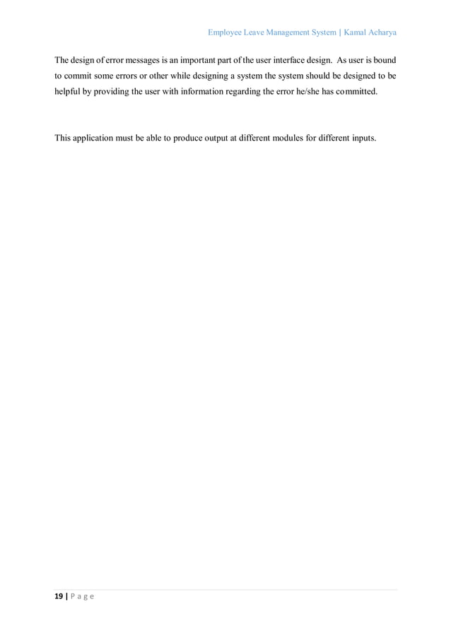 Employee leave management system project. | PDF | Human Resources | Business