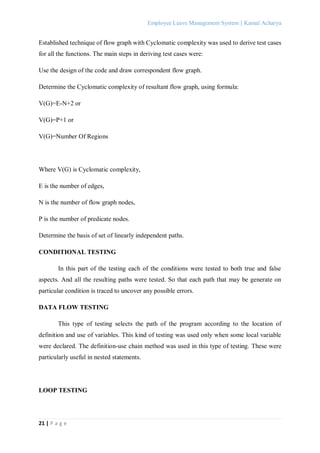 Employee leave management system project. | PDF