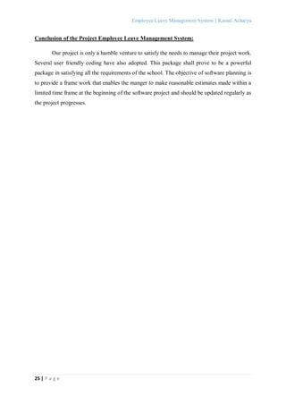 Employee leave management system project. | PDF