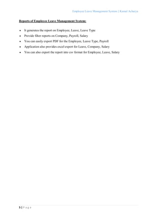 Employee leave management system project. | PDF