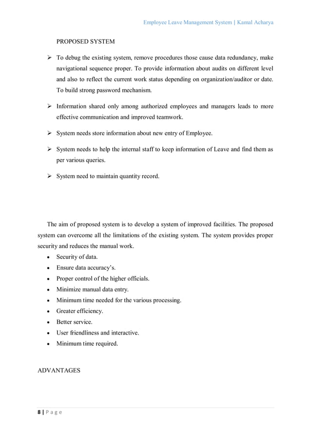Employee leave management system project. | PDF | Human Resources | Business