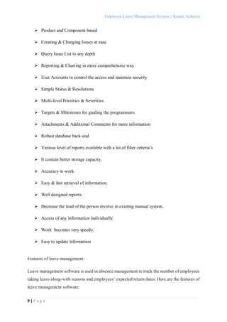 Employee leave management system project. | PDF