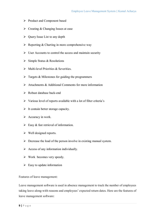 Employee leave management system project. | PDF | Human Resources | Business