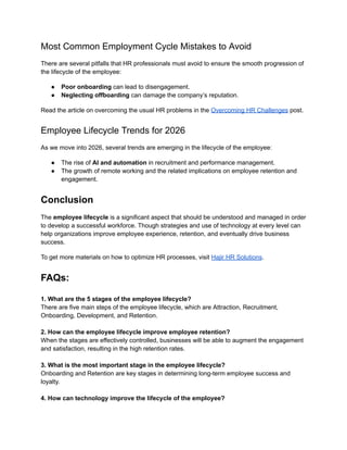 Employee Lifecycle Guide 2026: Stages, Strategy & Best HR Practices | PDF