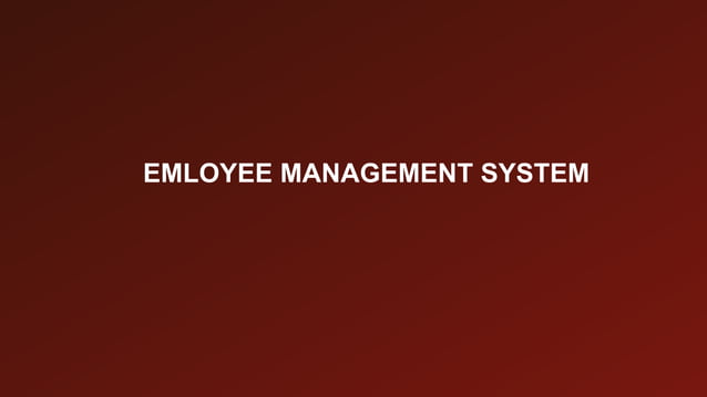 Employee management System Project .pptx
