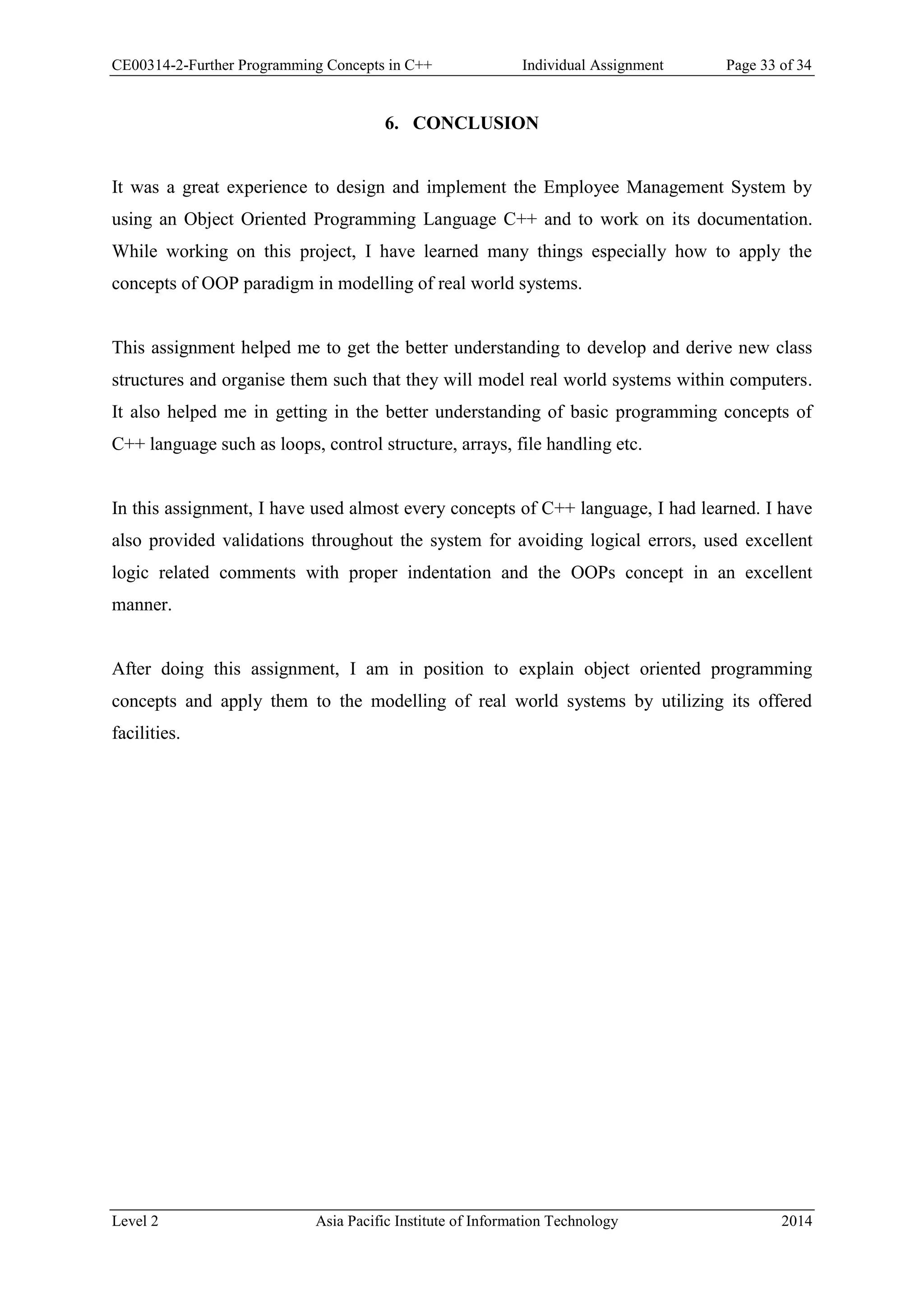 Employee Management System in C++ | PDF