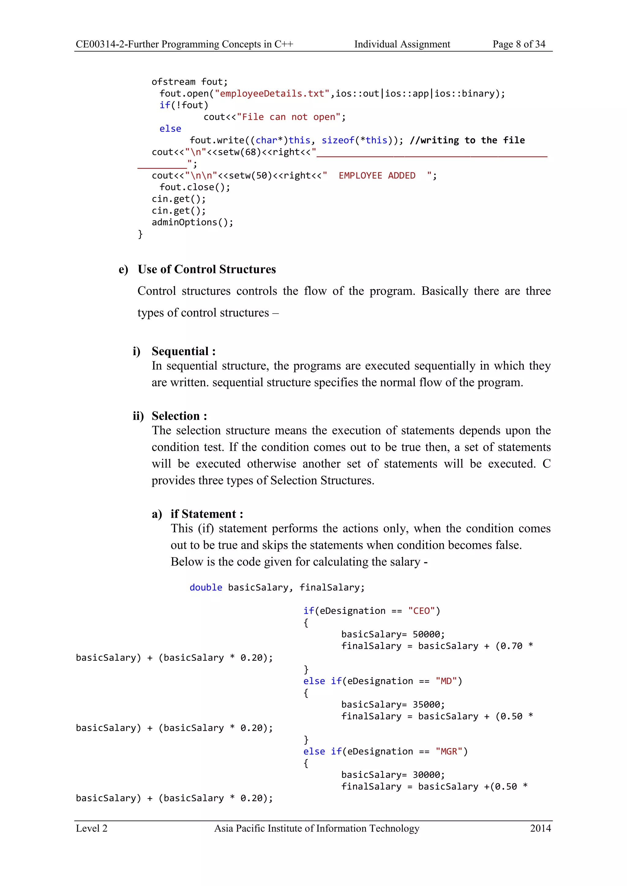 Employee Management System in C++ | PDF