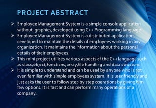 Employee management system | PPTX | Operating Systems | Computer Software and Applications