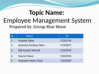 Employee Management Systems , DBMS Mini Project pptx | PPT