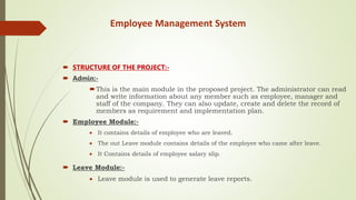 EMPLOYEE MANAGEMENT SYSTEM FINAL presentation | PPTX