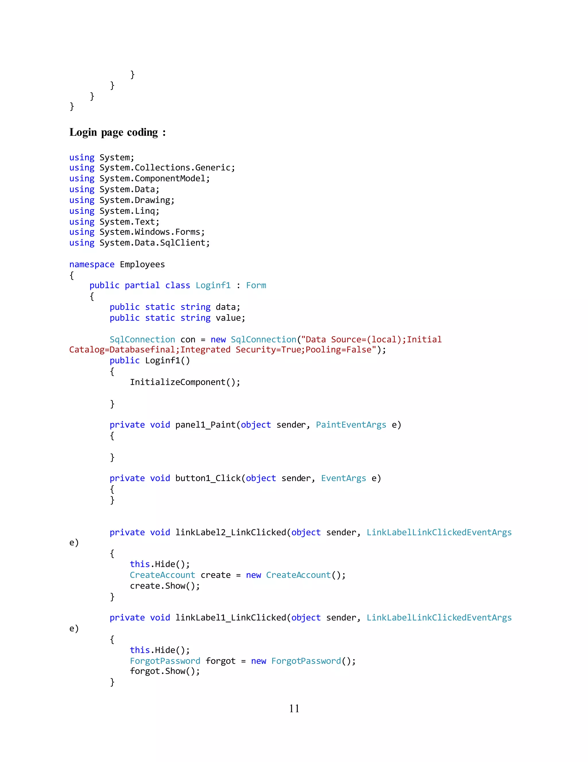 Employee management system report | DOCX