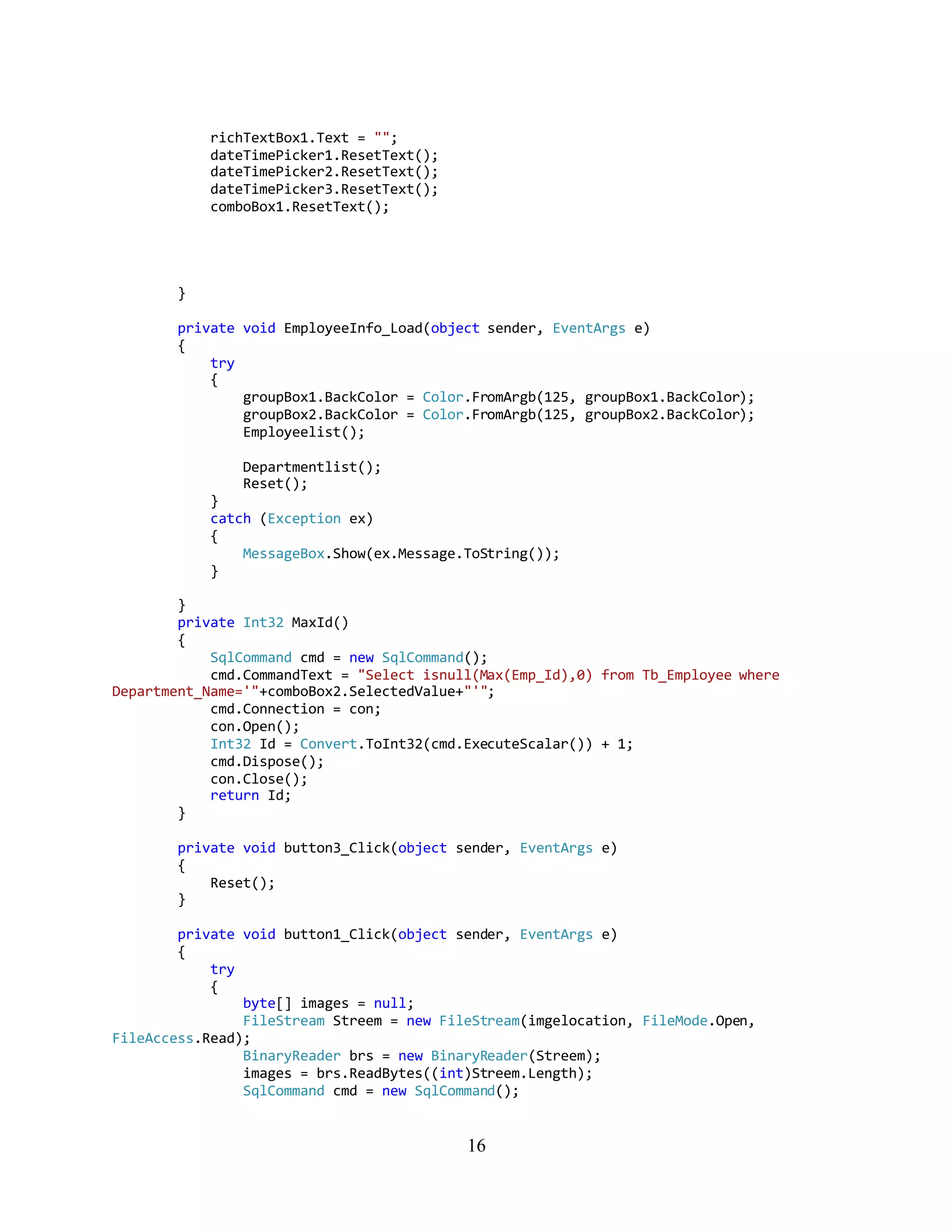 Employee management system report | DOCX