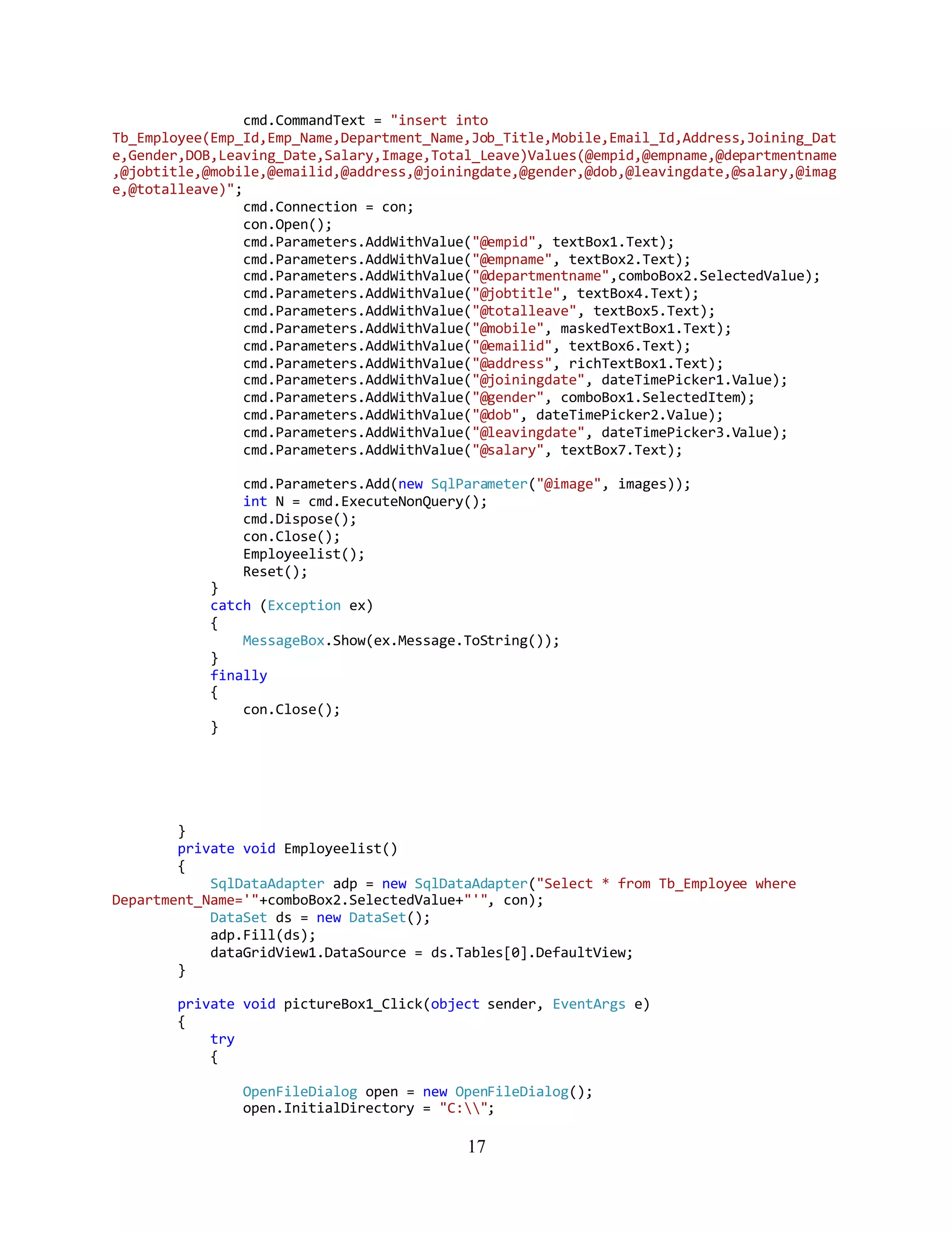 Employee management system report | DOCX