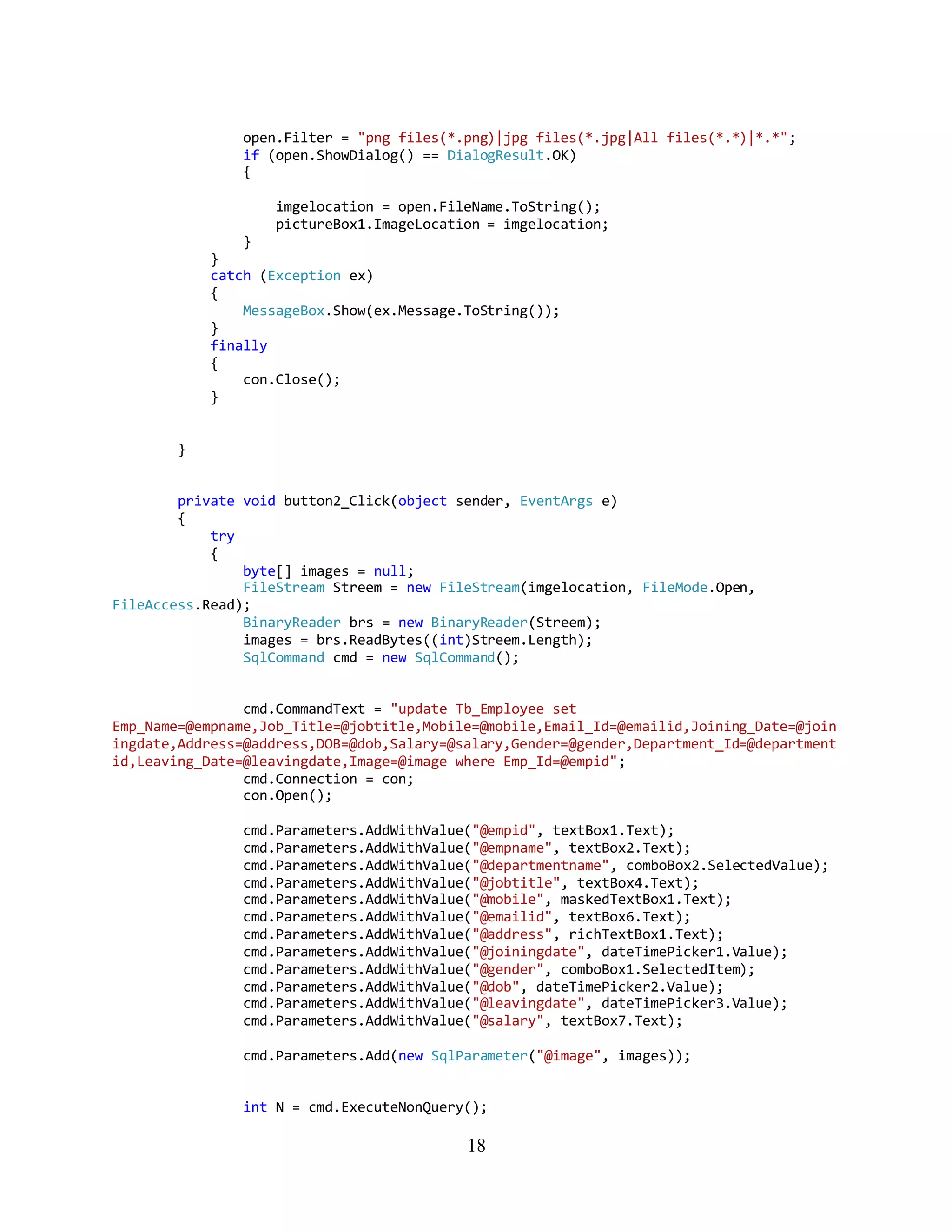 Employee management system report | DOCX