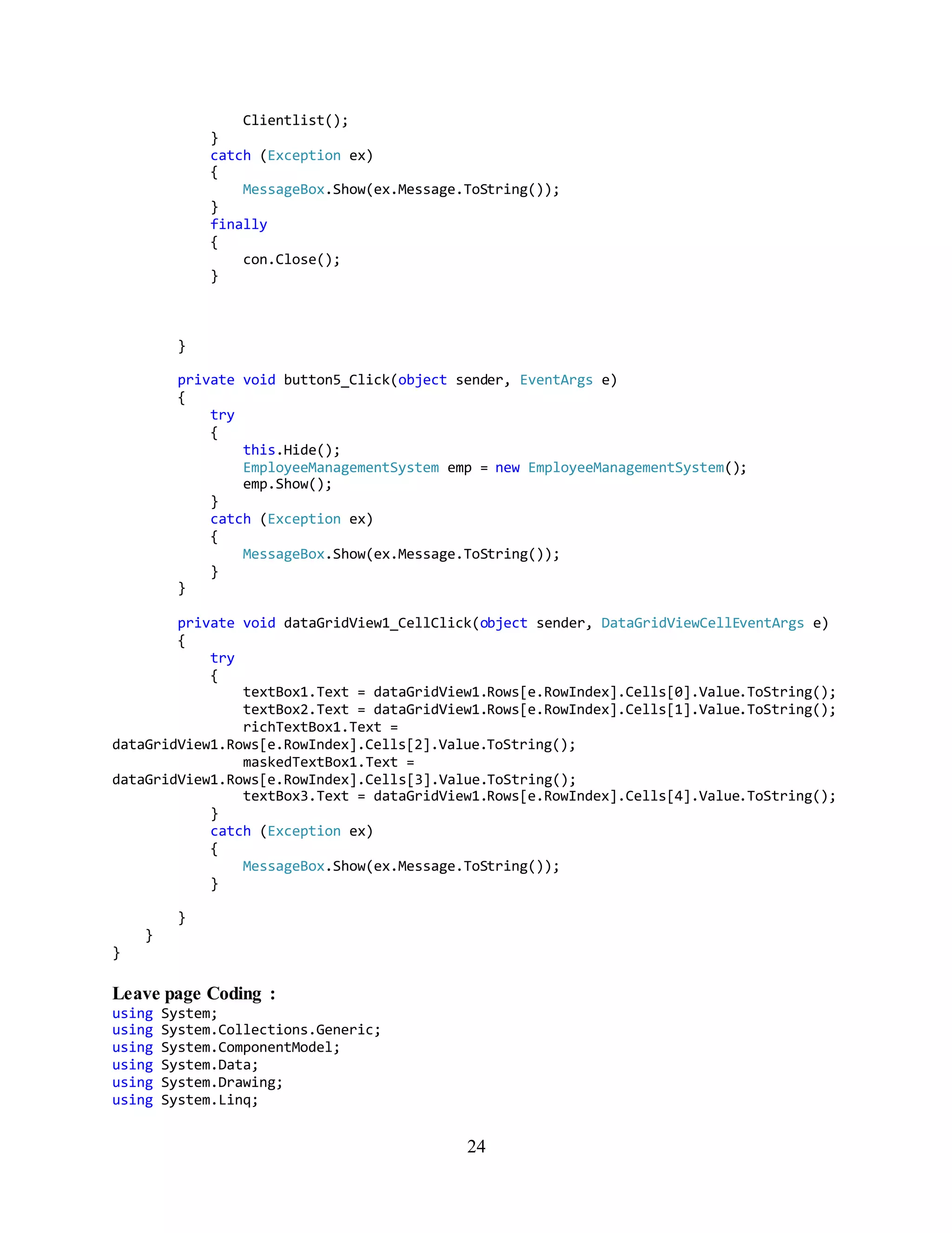 Employee management system report | DOCX