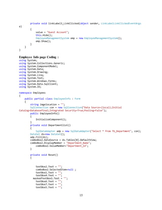 Employee management system report | DOCX