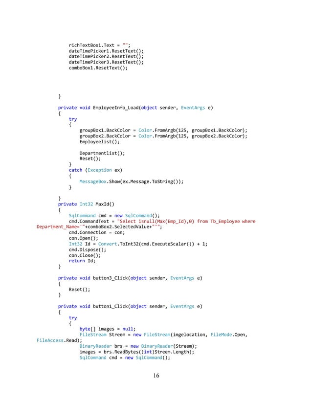 Employee management system report | DOCX