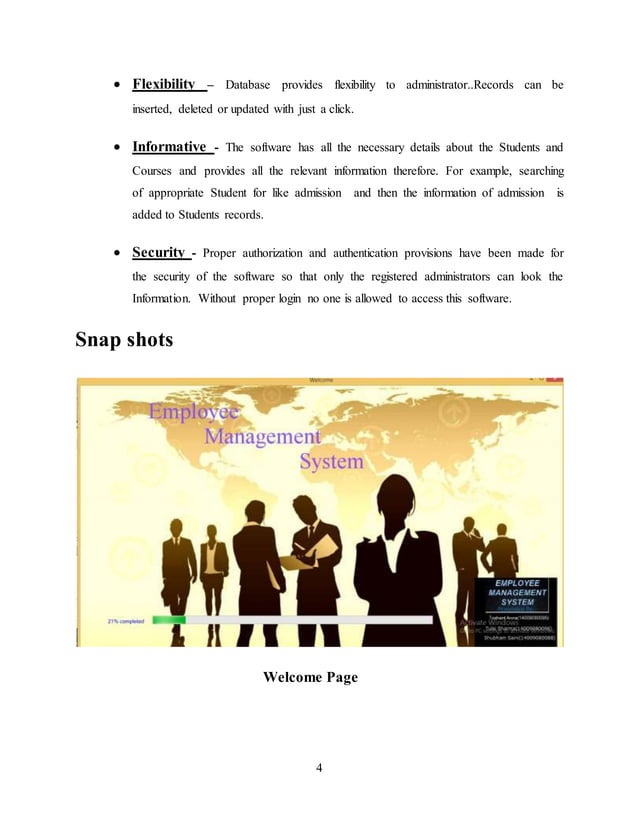 Employee management system report | DOCX