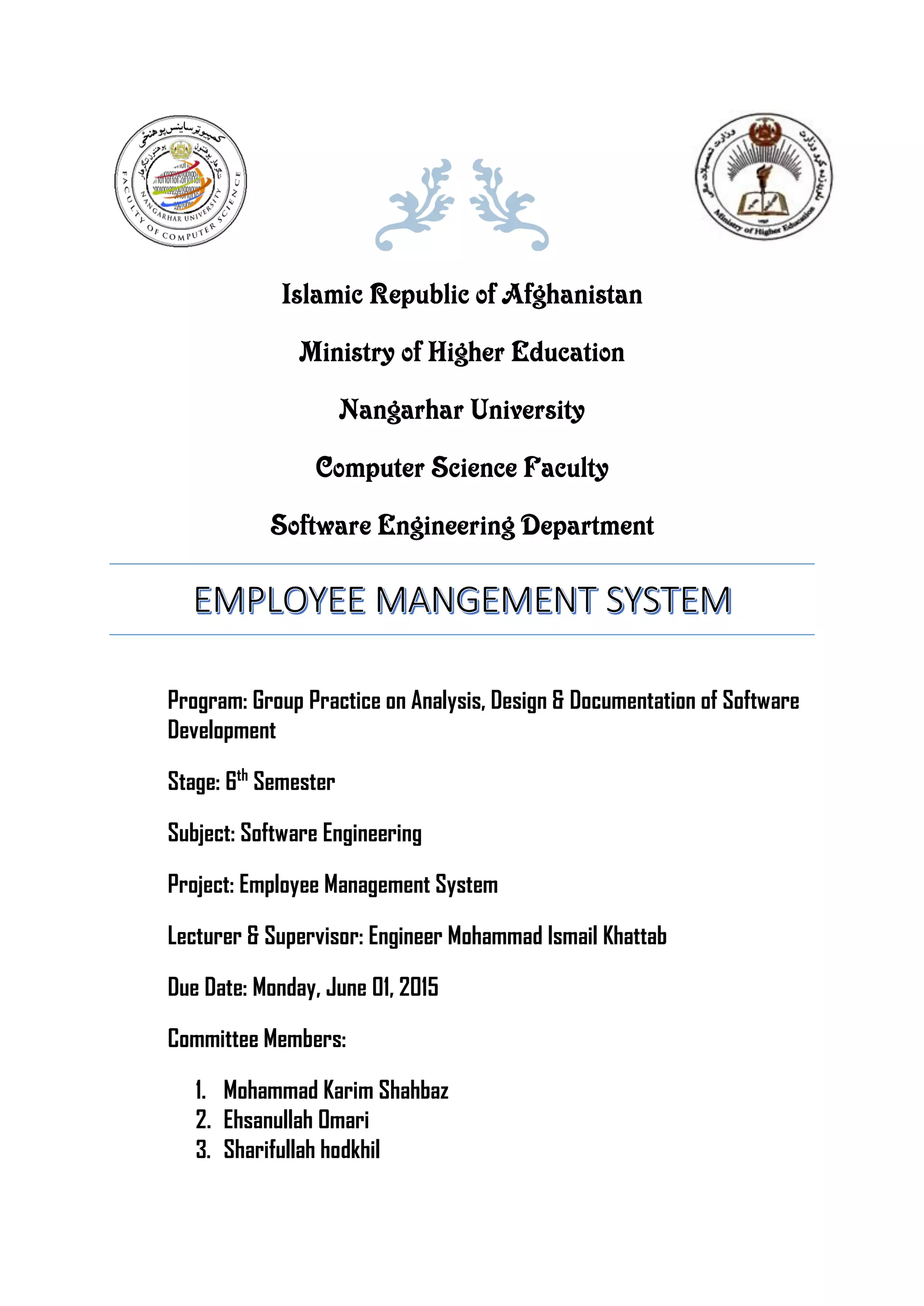 Employee Management System UML Diagrams Use Case Diagram, Activity ...