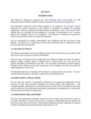 Employee manual | DOC