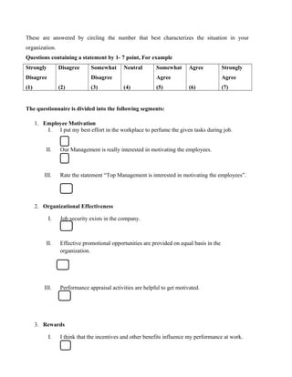 “A Study on various techniques of motivation of employees” | DOC