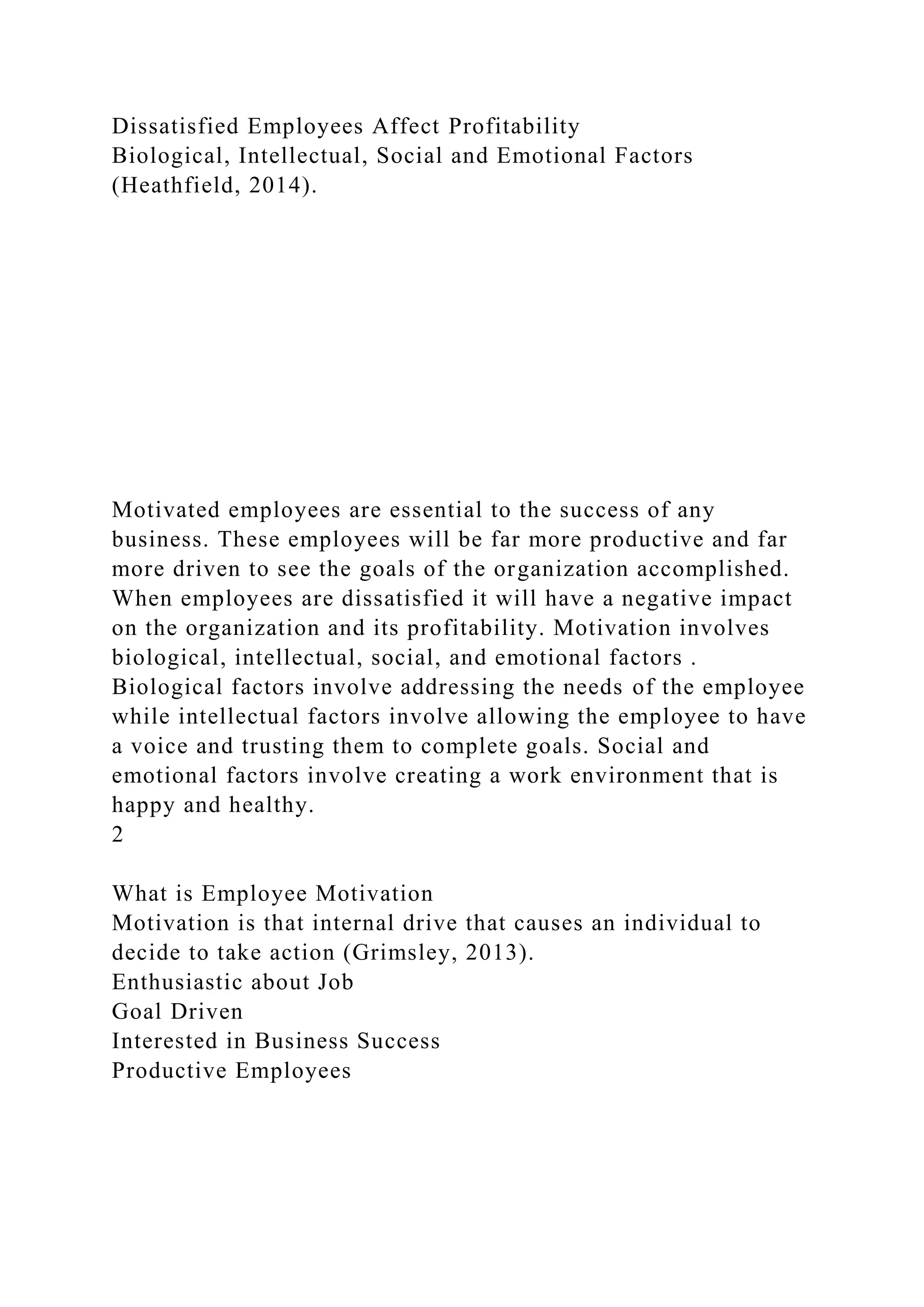 Employee Motivation and Organizational BehaviorNameClassDa.docx