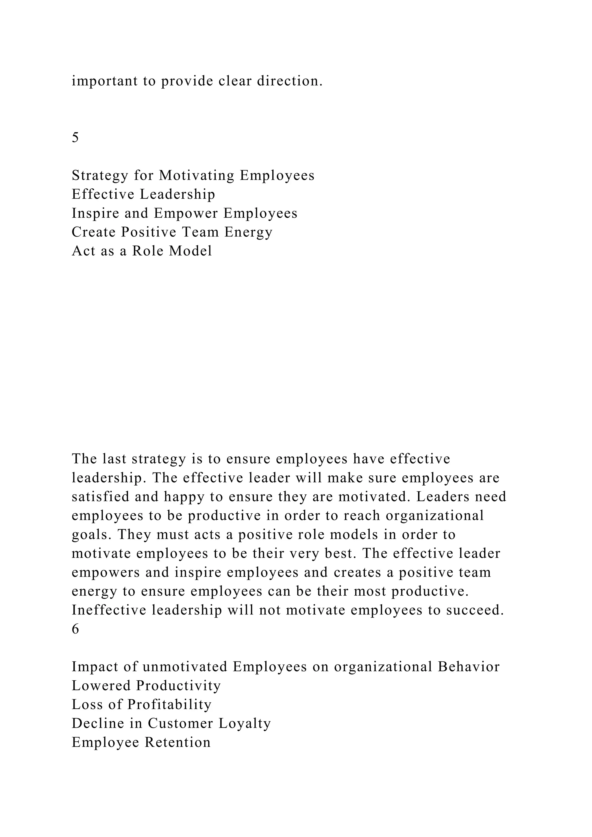 Employee Motivation and Organizational BehaviorNameClassDa.docx