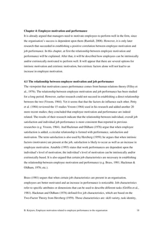 Employee motivation and performance | PDF