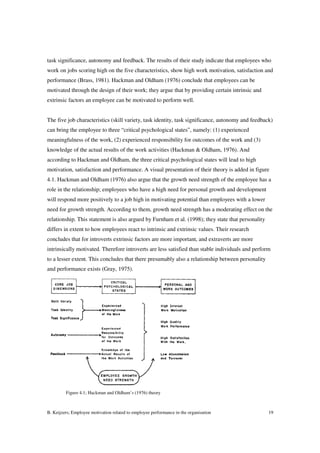 Employee motivation and performance | PDF