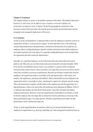 Employee motivation and performance | PDF