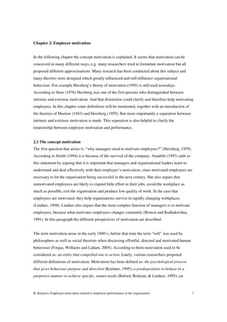 Employee motivation and performance | PDF