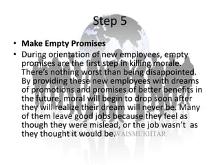Employee Motivation : How to kill a employee's morale in 5 steps! - By ...