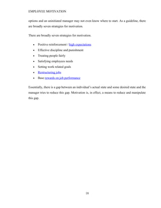 Employee motivation sbq project | DOC