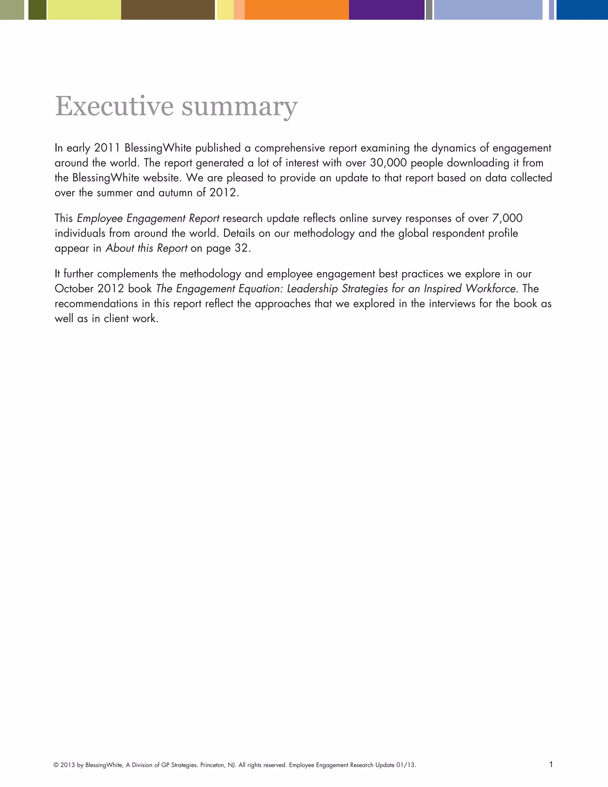 Employe Engagement Research Update by BlessingWhite | PDF