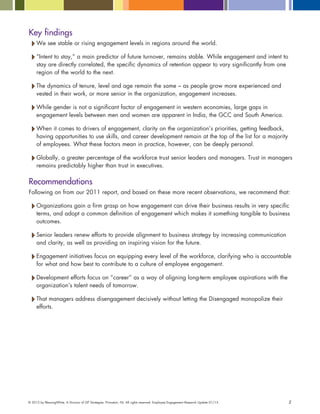 Employe Engagement Research Update by BlessingWhite | PDF