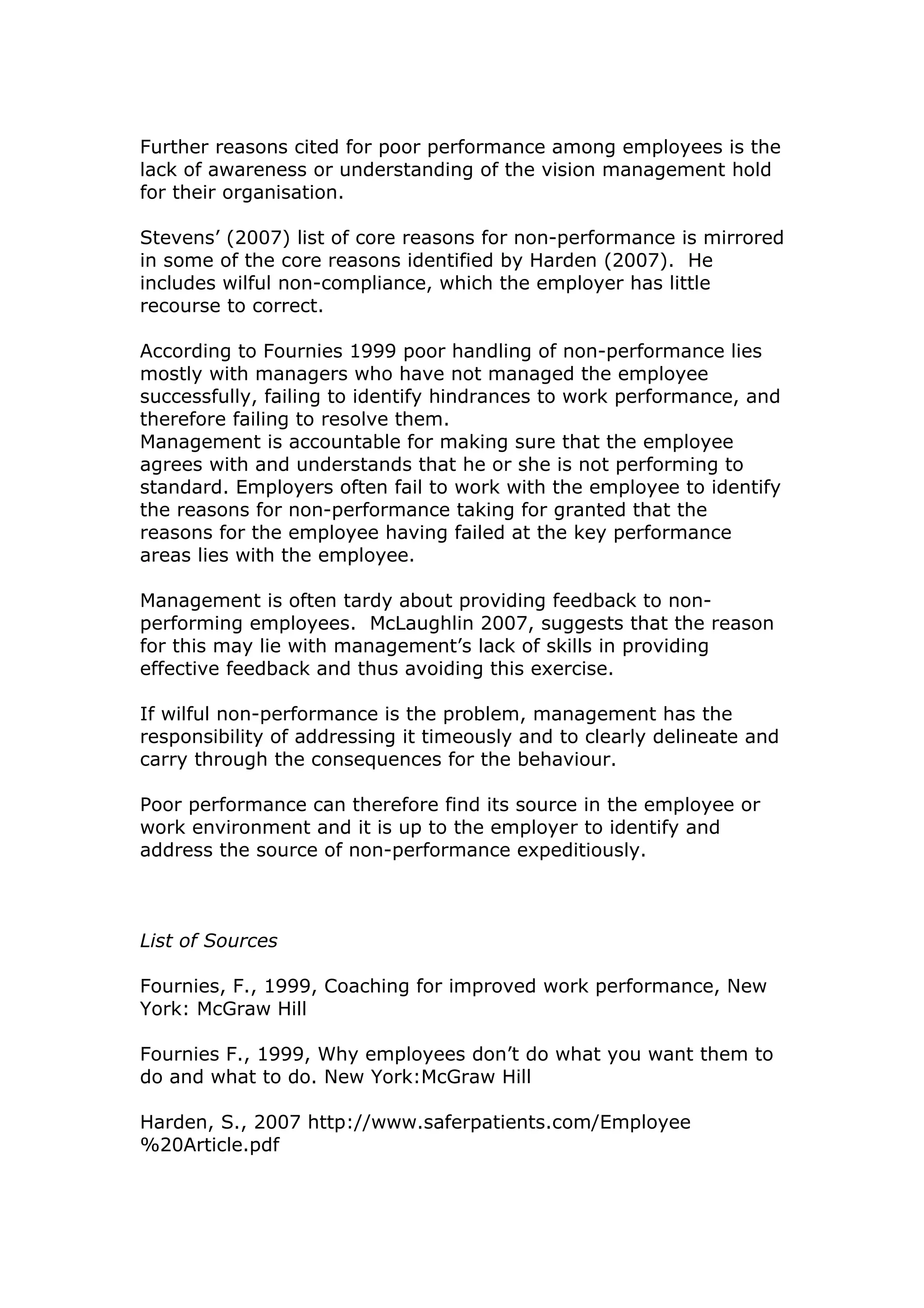 Employee non performance | PDF