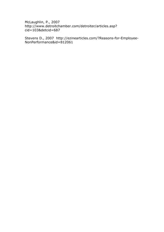 Employee non performance | DOC