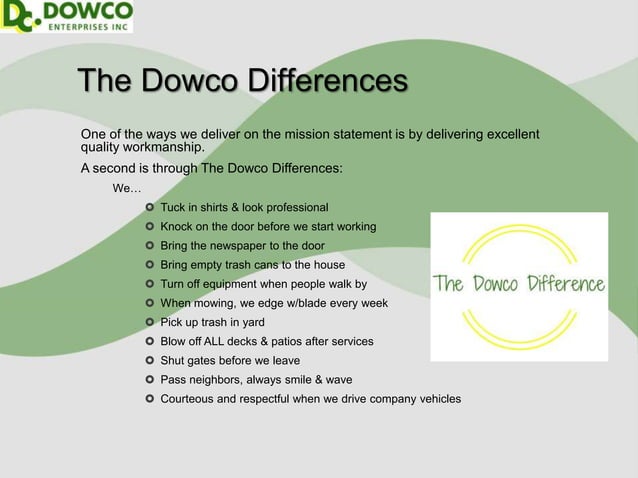 Dowco Employee Orientation 2017 | PPT