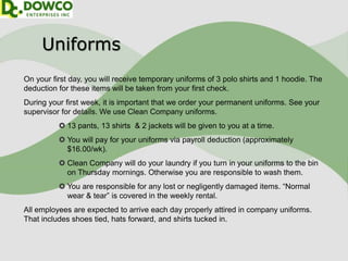 Dowco Employee Orientation 2017 | PPT