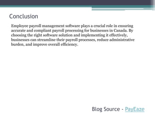 Payroll Management Software Solutions for Canadian Businesses! | PPT